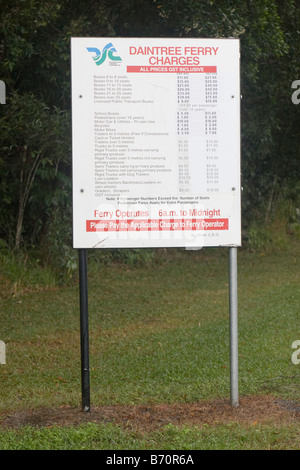 Daintree river ferry crossing sign Stock Photo - Alamy
