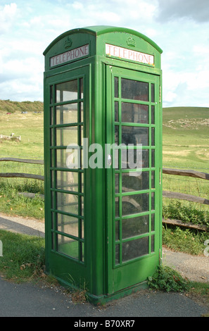 A green telephone box, Sussex, England, UK Stock Photo - Alamy