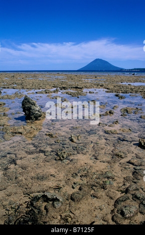 The volcano Manado Tua in the Bunaken national park, Sulawesi ...