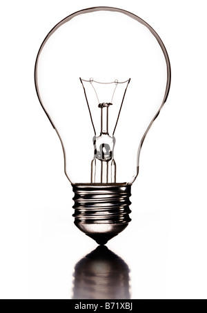 Transparent lightbulb with filament and Edison Screw or “ES” lamp ...