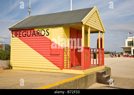 The Lifeguards beach hut at Southwold, Suffolk, England UK Stock Photo ...