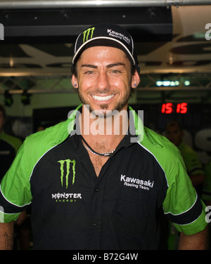 American motorcycle racer John Hopkins (ePayMeYamaha team) aboard a ...