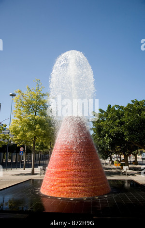 Exploding volcano fountain in Lisbon's Parque Das Nacoes, Portugal ...