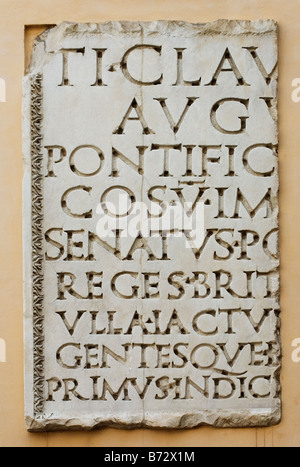 Ancient carved greek stone tablet with inscriptions on display in ...