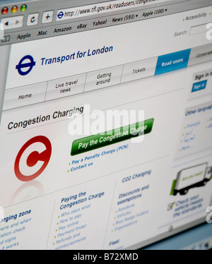 Transport for London (TFL) Congestion Charge online payment website ...