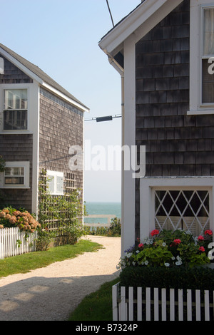 Ocean view cottages in Sconset Nantucket USA Stock Photo - Alamy