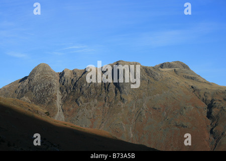 Langdale Pikes, Gimmer Crag, Harrison Stickle and Pavey Ark, in winter ...