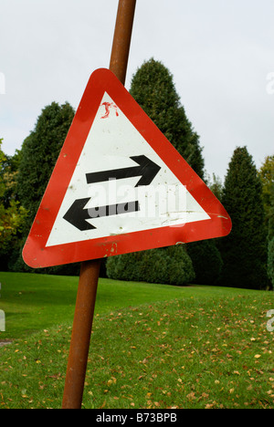 Traffic sign indicating two way in the Tijuca neighborhood, Rio de ...