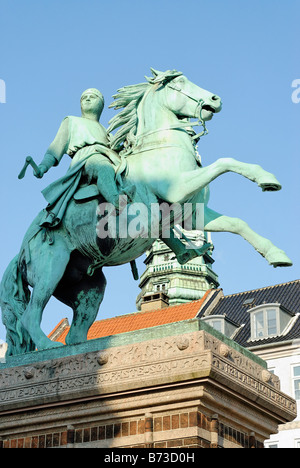 Side view of the imposing statue of archbishop Absalon standing at ...