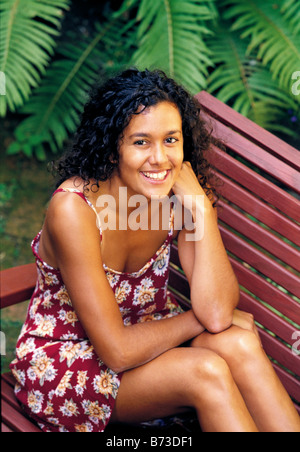 20 year old mulatto mixed race woman wearing a bath towel Stock Photo ...