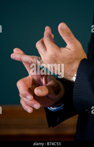 Counting on fingers male hands, number six on white Stock Photo - Alamy