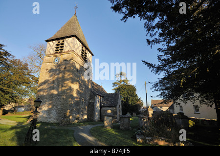 The 13th century timber-framed tower of St Andrew's Church in ...
