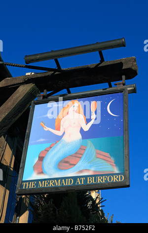 The Mermaid Pub sign. Burford. Cotswolds, England Stock Photo - Alamy