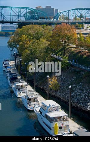 People walking along the Riverwalk beside the Tennessee River in ...
