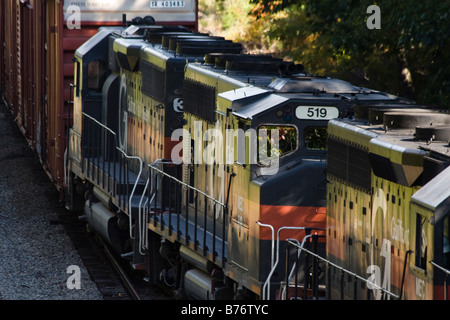 Guilford Rail System Locomotive on freight train at Portland Maine ME ...