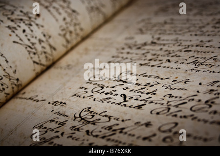 old handwriting. page of vintage poetry book. grunge paper background ...