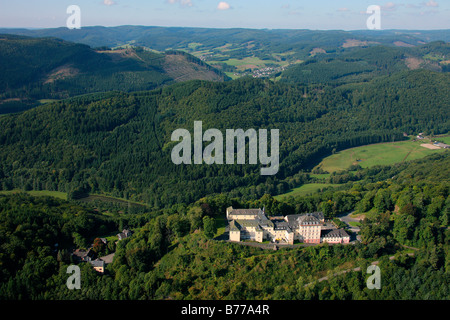 Aerial view, Schloss Wittgenstein, castle Wittgenstein, Bad Berleburg ...