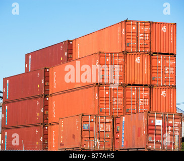 Stacked Cargo Containers Stock Photo - Alamy