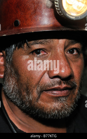 Bolivian mine worker portrait in the high altitude silver mine of ...