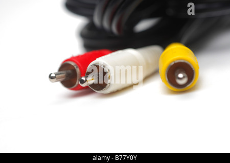 RCA cables, studio shot, white background Stock Photo - Alamy
