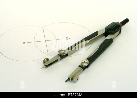 A Mathematical Compass Drawing a Circle Stock Photo - Alamy