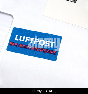 Luftpost German postal service letter with air mail sticker Stock Photo ...