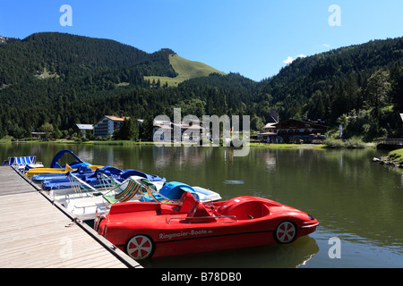 Germany, Bavaria, Spitzingsee lake seen from Stumpfling mountain in ...
