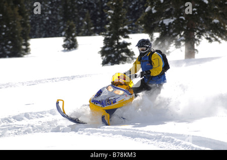 Snowmobile-action at Dunton Hot Springs, Colorado, USA Stock Photo - Alamy