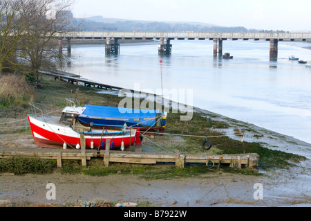 Fishing Boat ashore on Shoreham seafront, East Sussex, UK Stock Photo ...