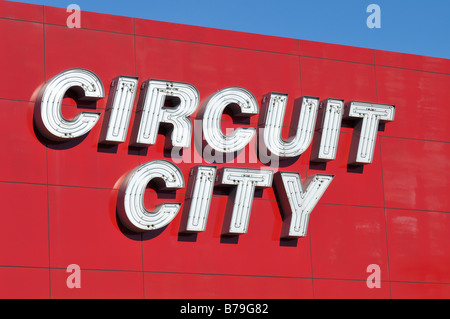Exterior of Circuit City electronics retail store with cars in parking ...