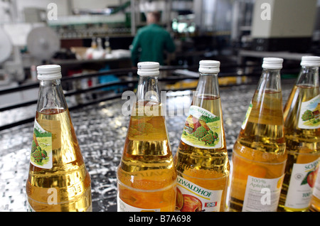 Apple-juice factory, bottling, apple juice Stock Photo - Alamy