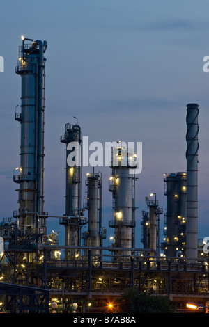 Oil refinery Schwechat in Austria at night Stock Photo - Alamy