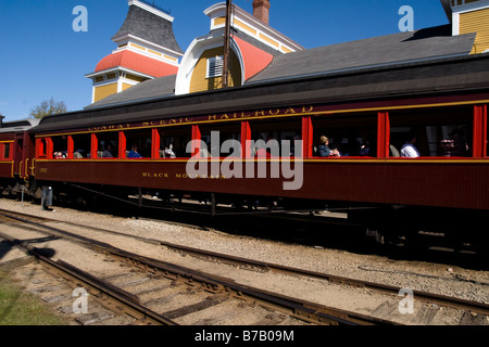 Conway Scenic Railroad passenger coach displayed in North Conway ...