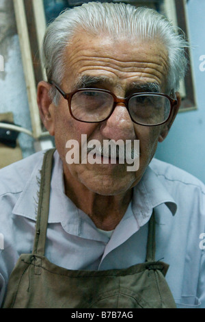 Christian Shoemaker in West Bank Palestinian Territories Stock Photo ...