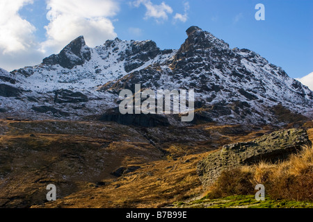 Ben Arthur or The Cobbler, in winter time, located in the Arrochar Alps ...