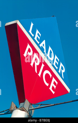 "Leader Price" food store sign, France Stock Photo - Alamy