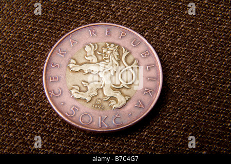 50 Czech koruna coin, currency of the Czech Republic Stock Photo ...