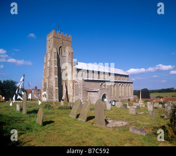 Salthouse church on the north Norfolk coast with Sheringham Shoal wind ...