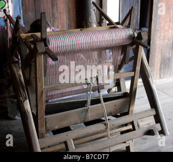 Traditional ancient chinese weaving machine made of wood Stock Photo ...