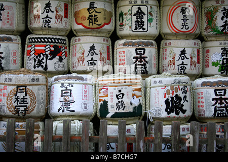 Sake, Rice Wine Barrels, Japan Stock Photo - Alamy