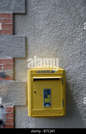 la poste yellow post box letters mail service france french europe ...