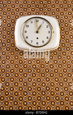 Wall Clock on color background creative photo Stock Photo - Alamy