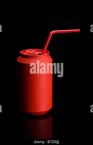 Soda Can and Straw Stock Photo - Alamy