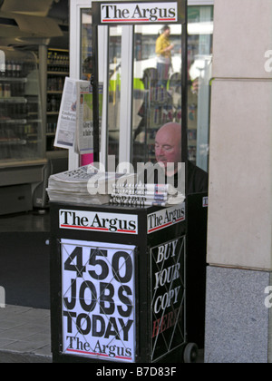 The Argus newspaper in Brighton Sussex a regional daily being delivered ...