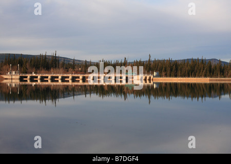 Dam at Seebe ghost village in Alberta Stock Photo - Alamy