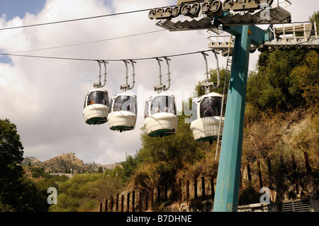 Cable-car to Mazzaro Beach, Taormina, Messina Province, Sicily, Italy ...