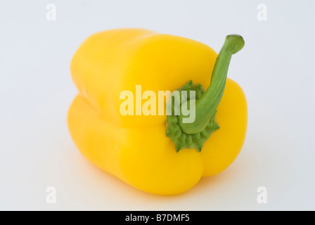 Bell pepper (Capsicum annuum). Coloured 3D computed tomography (CT ...