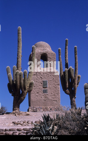 Torre de Santa Barbara and cardón cactus (Echinopsis atacamensis ...