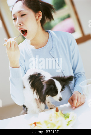 Young Japanese woman having breakfast Stock Photo - Alamy