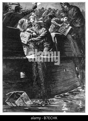 Boston Tea Party colonist colonists British colony Massachusetts ...